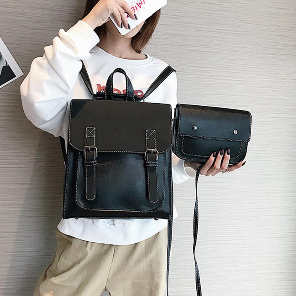 Cheap Women'S Retro Style Simple Backpack Two-Piece Set | Joom