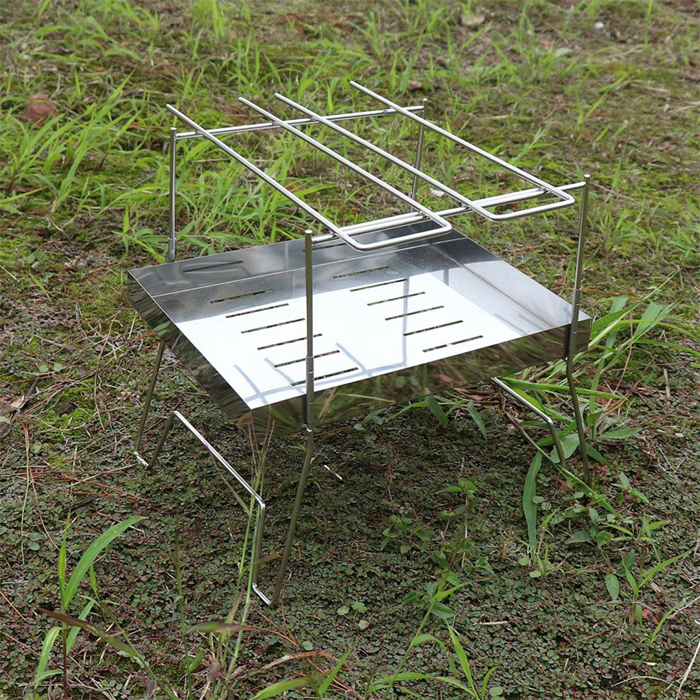 Buy Stainless Steel BBQ Grill Rack Foldable Campfire Vegetable Food ...