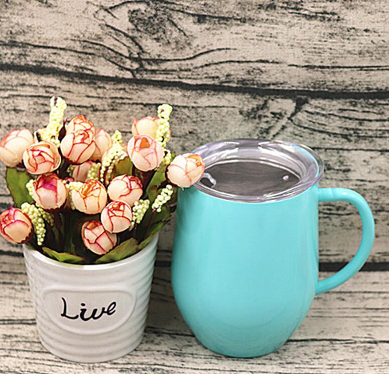 Buy 12oz 304Stainless Steel Milk Drinking Beer Swig Wine Cup Egg Shape ...