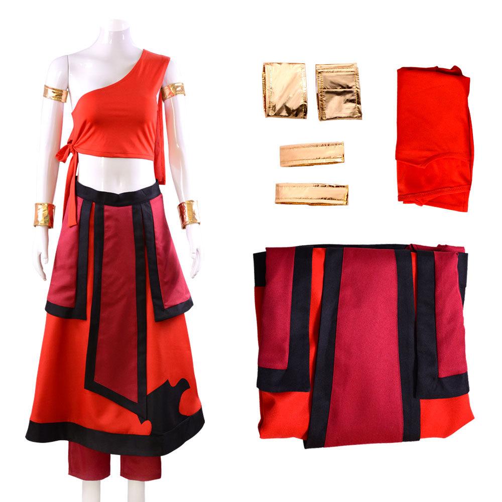 Red Katara Cos Clothes Avatar The Last Airbender Anime Role-play ...