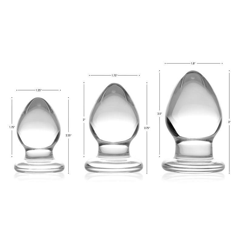Buy Triplets 3 Piece Glass Anal Plug Kit Butt Plug Dildo Set Anal Trainer Sex Toy At Affordable