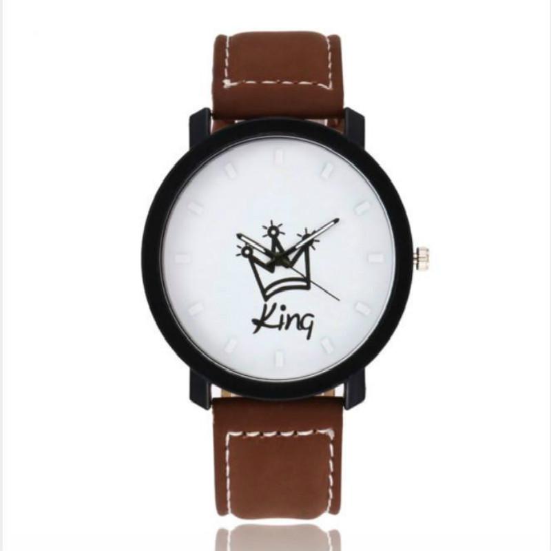 Buy Fashion Exquisite King and Queen Crown Quartz Watch for Women Men ...