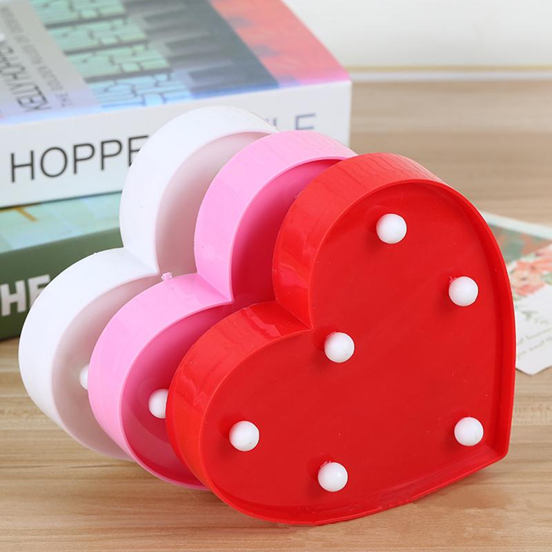 Buy Heart Shape Lamp Creative Table Light Night Christmas Party Home ...