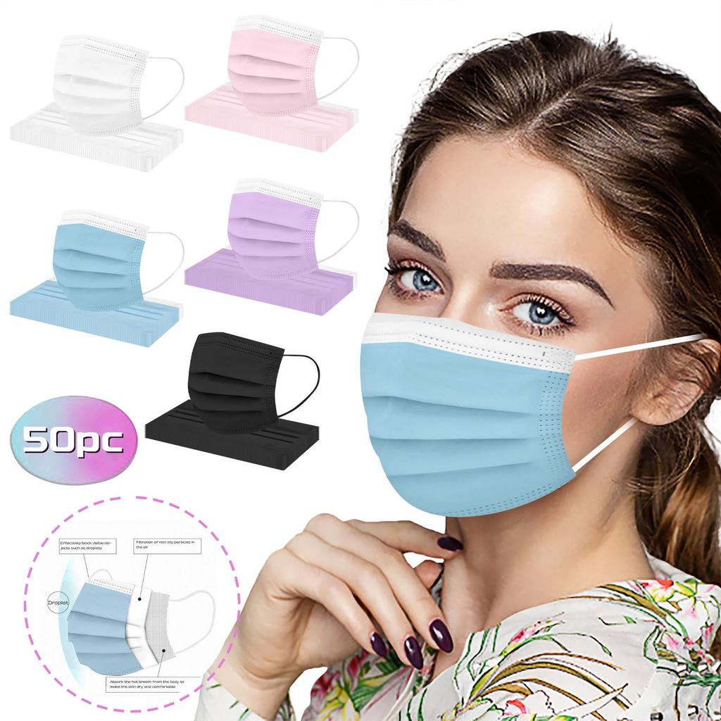 Buy 50 Pieces Of Non-Woven Adult Mask Disposable 3-Layer Safety Mask at ...