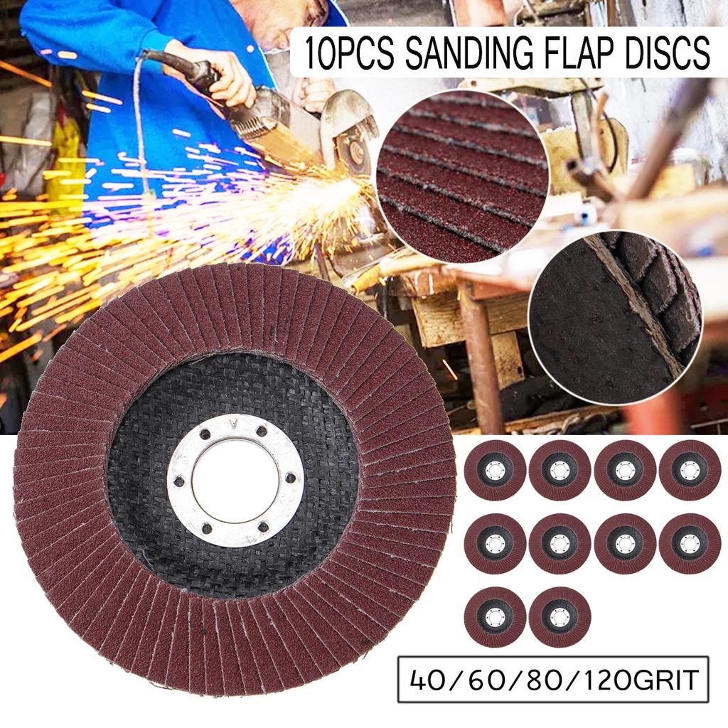 Buy 10PCS 125mm Professional Flap Discs 5 Inch Sanding Discs 40/60/80 ...