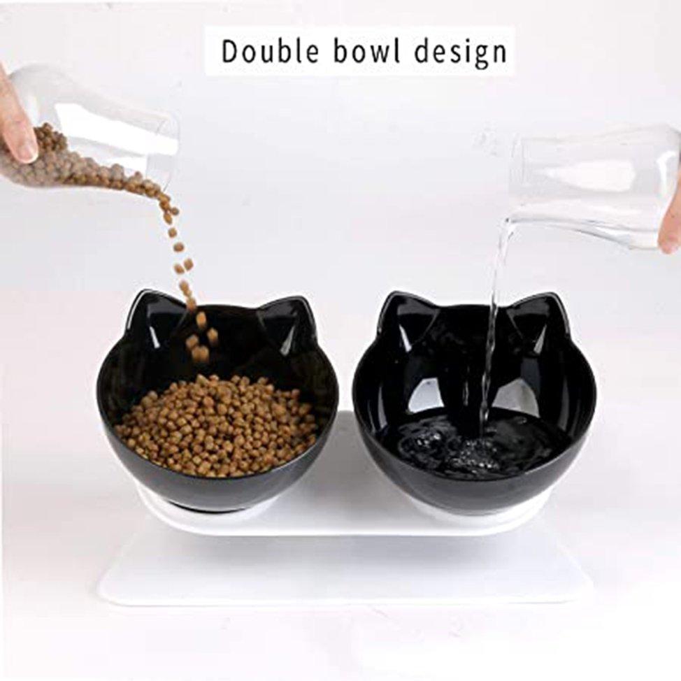 Buy DD ZZ Double Cat Bowls Non-Slip Adjustable Cat Bowl Bolde Pet Food ...