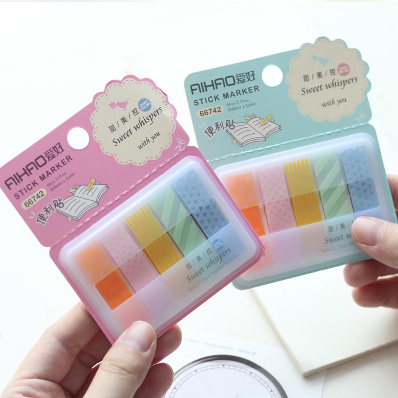 Buy 2pcs Index Color Sticky Note Adhesive File Tag Label Memo Pad Post ...