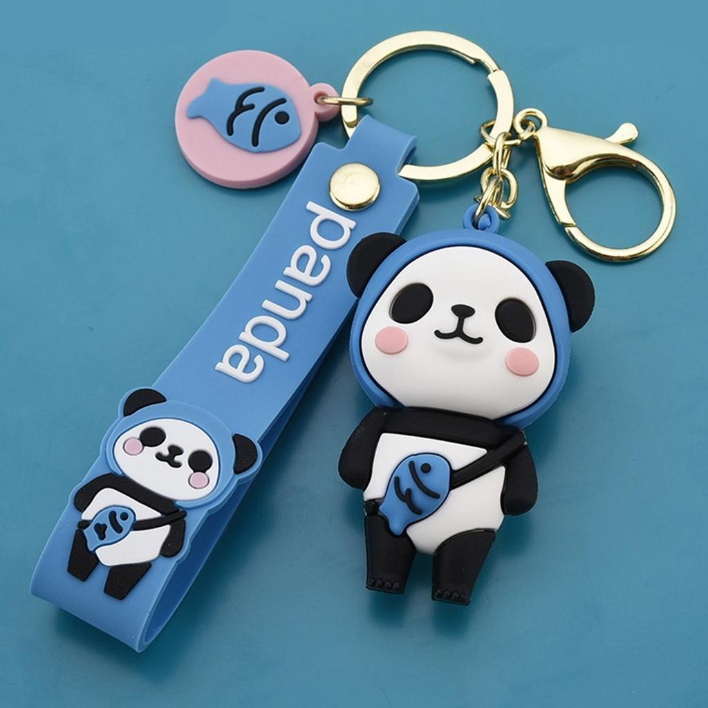 Satın alın Cartoon Panda Keychain Cute Fruit Bag Decor Hanging Pendant ...