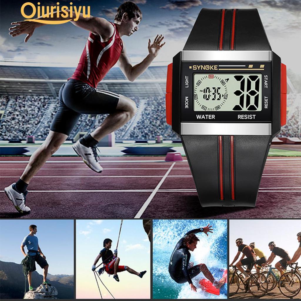Buy Men Luminous Backlight Sports Stopwatch Date Alarm Digital Wrist ...