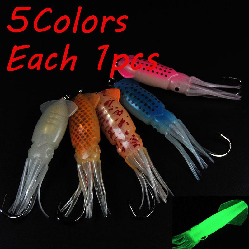Buy 5pcs/lot 8cm/16g Luminous Squid Jig Fishing Lure Octopus Saltwater Soft Fishing Bait Squid ...