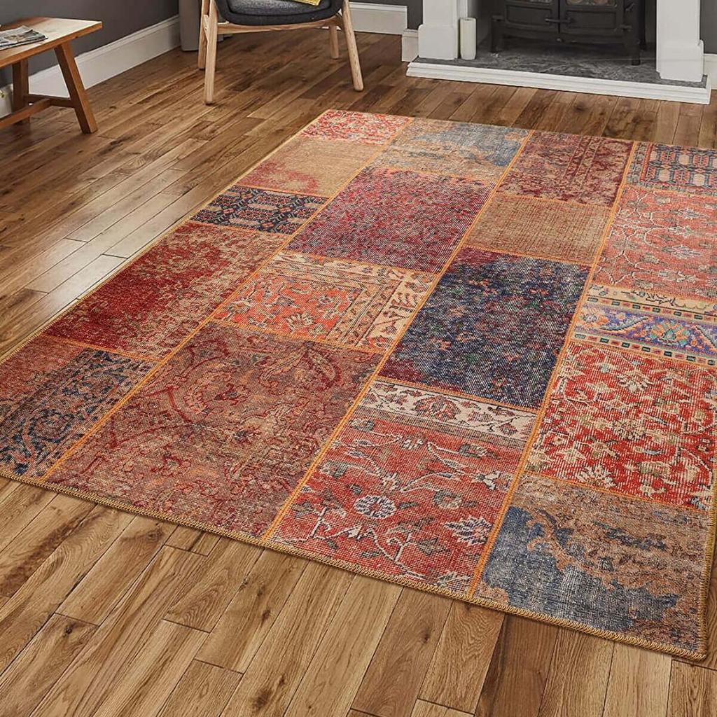 Cheap Patchwork Pattern Living Room Carpet , Woven Base Decorative ...