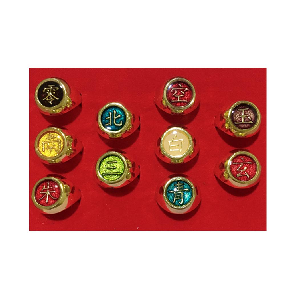 Buy Anime Naruto Akatsuki Golden Alloy Akatsuki Cosplay Member Ring Set ...