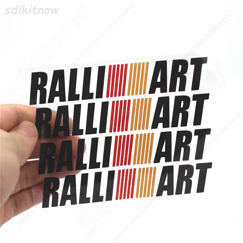 Buy 4x RALLI ART Car Door Handle Sticker Decal Auto Sports Ralliart For ...
