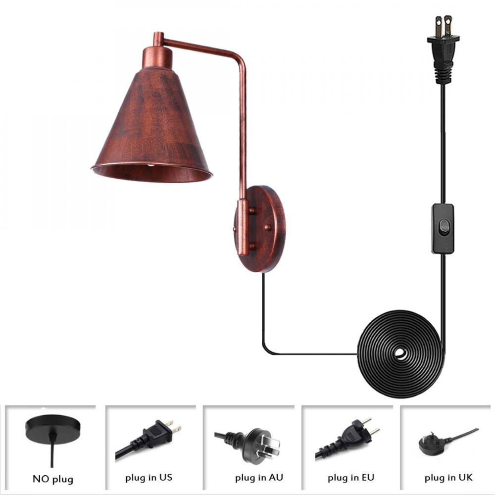 Buy Retro Rust Red Metal Wall Light Fixture Wall Mounted Vanity Lights ...