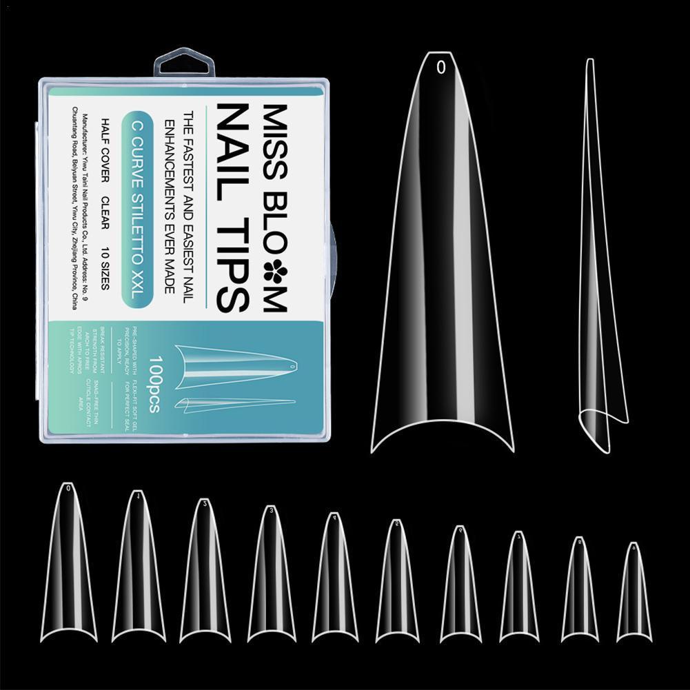 Buy 100Pcs Coffin Fake Nails Tips Full Cover Artificial Acrylic ...