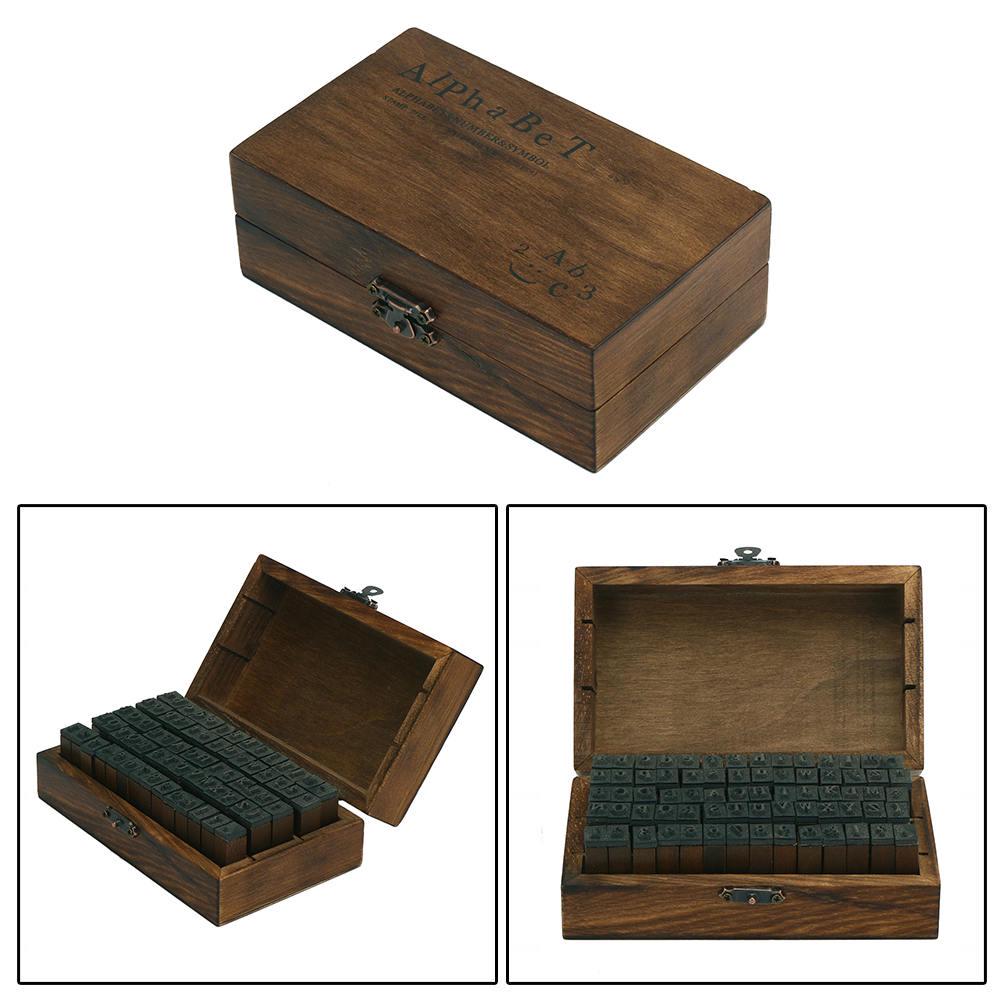 Buy 70pcs Alphabet Letter Number Rubber Stamps Set Box Multi-purpose at ...