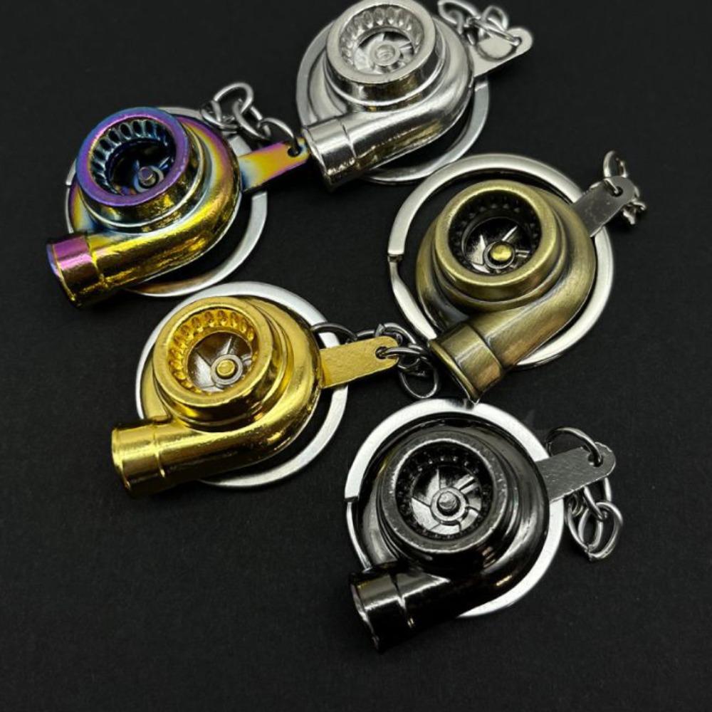 Personality Car Part Metal Pendant Metal Keychain Turbine Key Chain Car ...