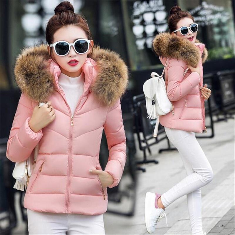 Buy Snow Wear Winter Jacket Coat Clothing Female Fake Fur Collar Cotton ...