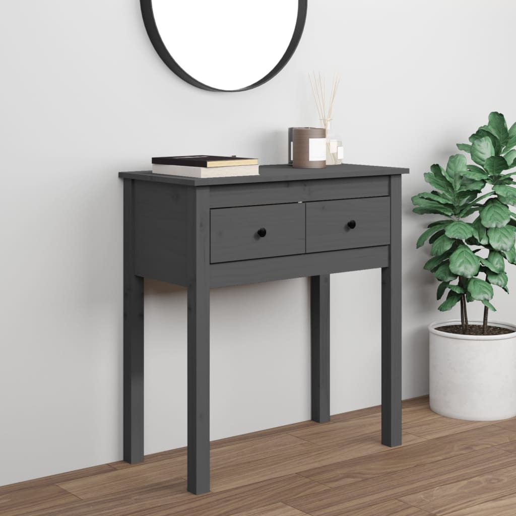 Buy Console Table Grey 70x35x75 Cm Wood Pine at affordable prices ...