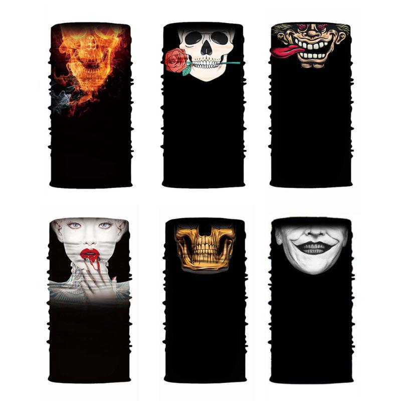 Motorcycle Face Shields Skeleton Neck Gaiter Tube Scarf Neck Gaiter ...