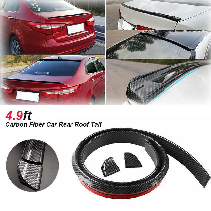 Exterior Universal 4.9FT Carbon Fiber Car Spoiler Rear Roof Lip Sport ...