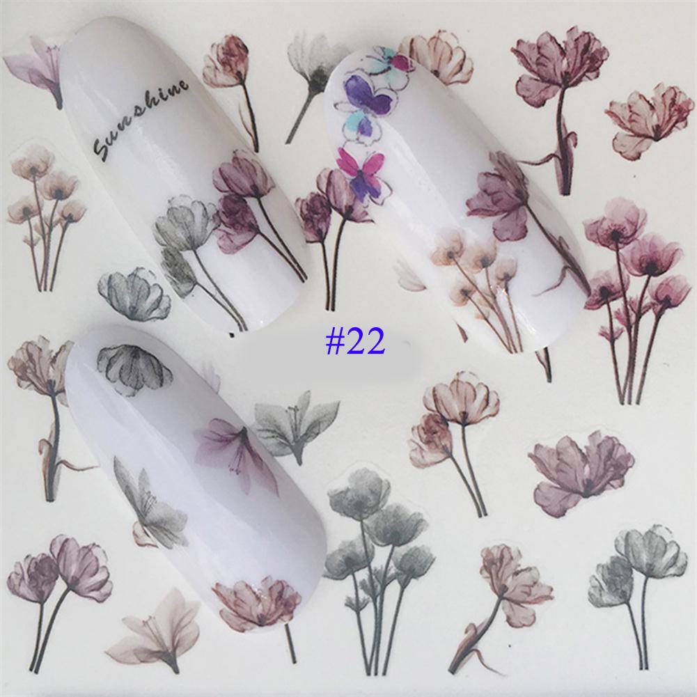 Buy Watermark Nail Stickers Nails Blooming Flower Art Stickers Water ...