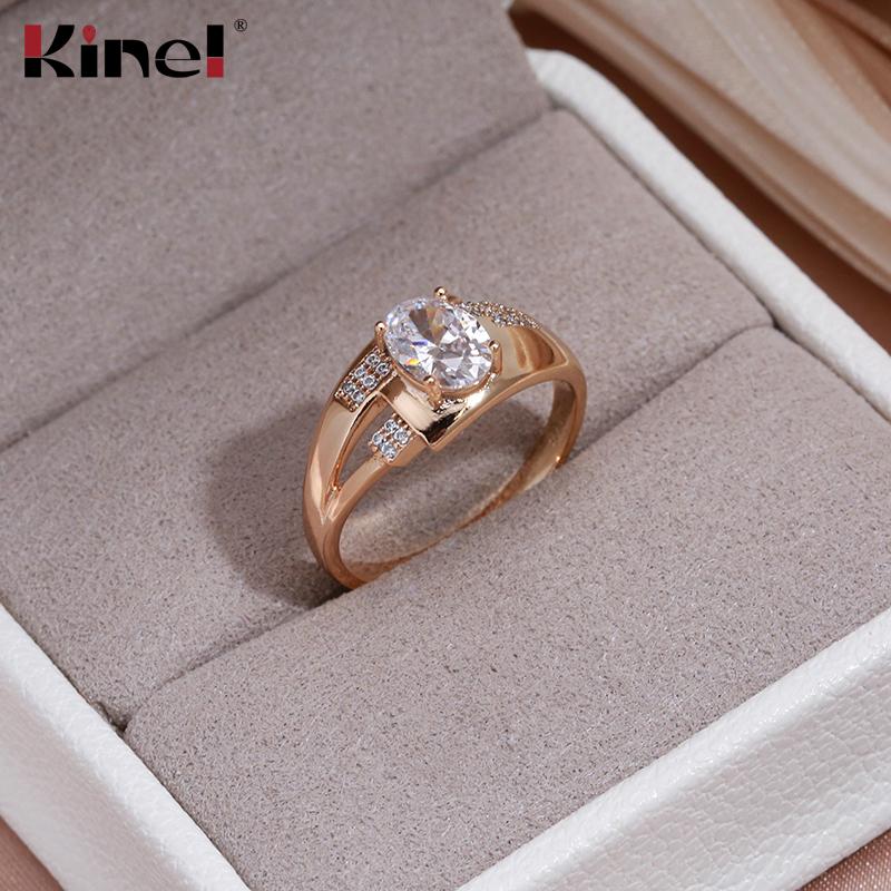💰Köp billigt online Kinel Luxury Rose Gold Color Trendy Rings For Women ...