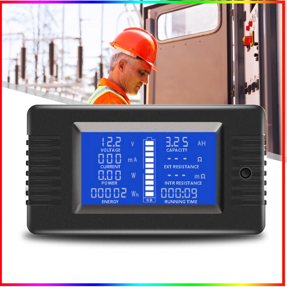 Lcd Display Dc Battery Monitor Meter 0-200V Volt Amp For Cars Rv Solar ...