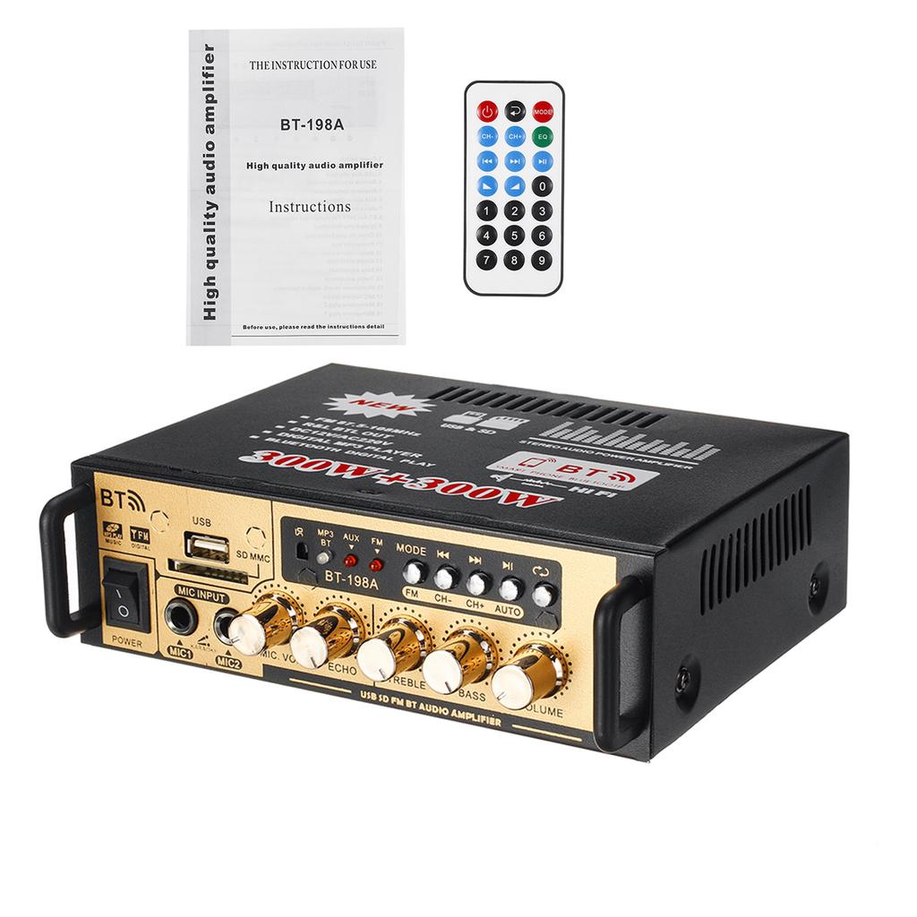 600W 12V / 220-240V Bluetooth Power Amplifier System Amplificateur ...
