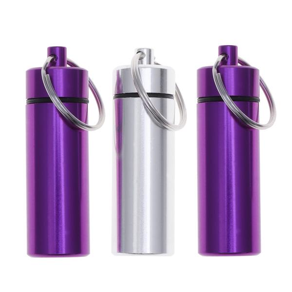Buy 3pcs Mini Aluminum Alloy Keychain Pill Bottle Holder Waterproof ...