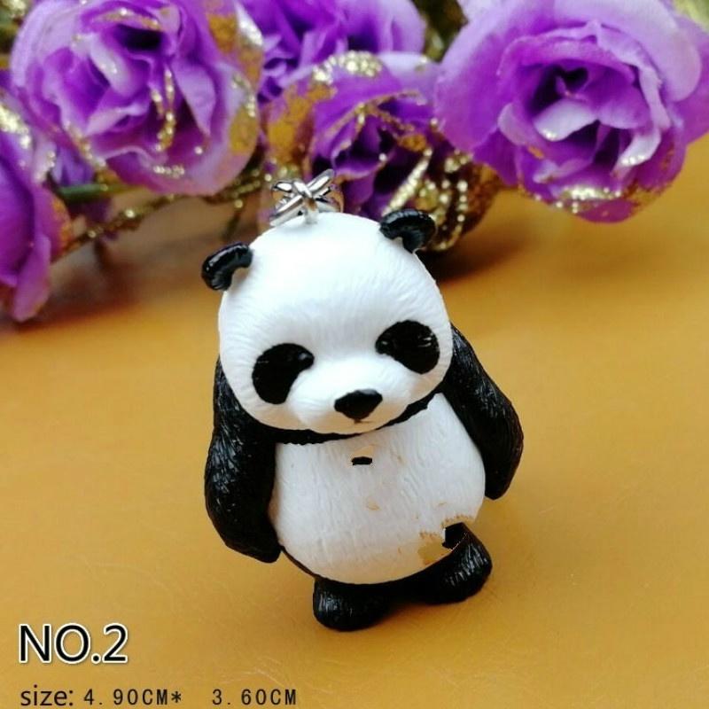 ABS Cartoon Panda Keychain Creative Small Gift Key Ring Pendant-buy at ...