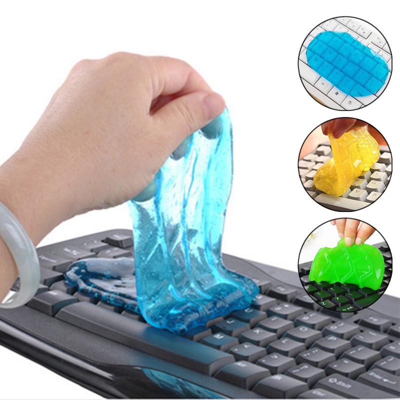 Buy 2X Transparent Computer Keyboard Dust Dirt Cleaning Gel Soft Glue ...