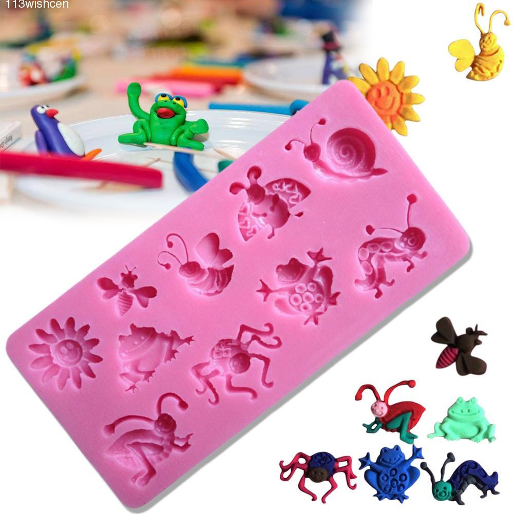 Buy 3D Insect Silicone Mold Frog Bee Snail Spider Mould Cake Decor Tool ...