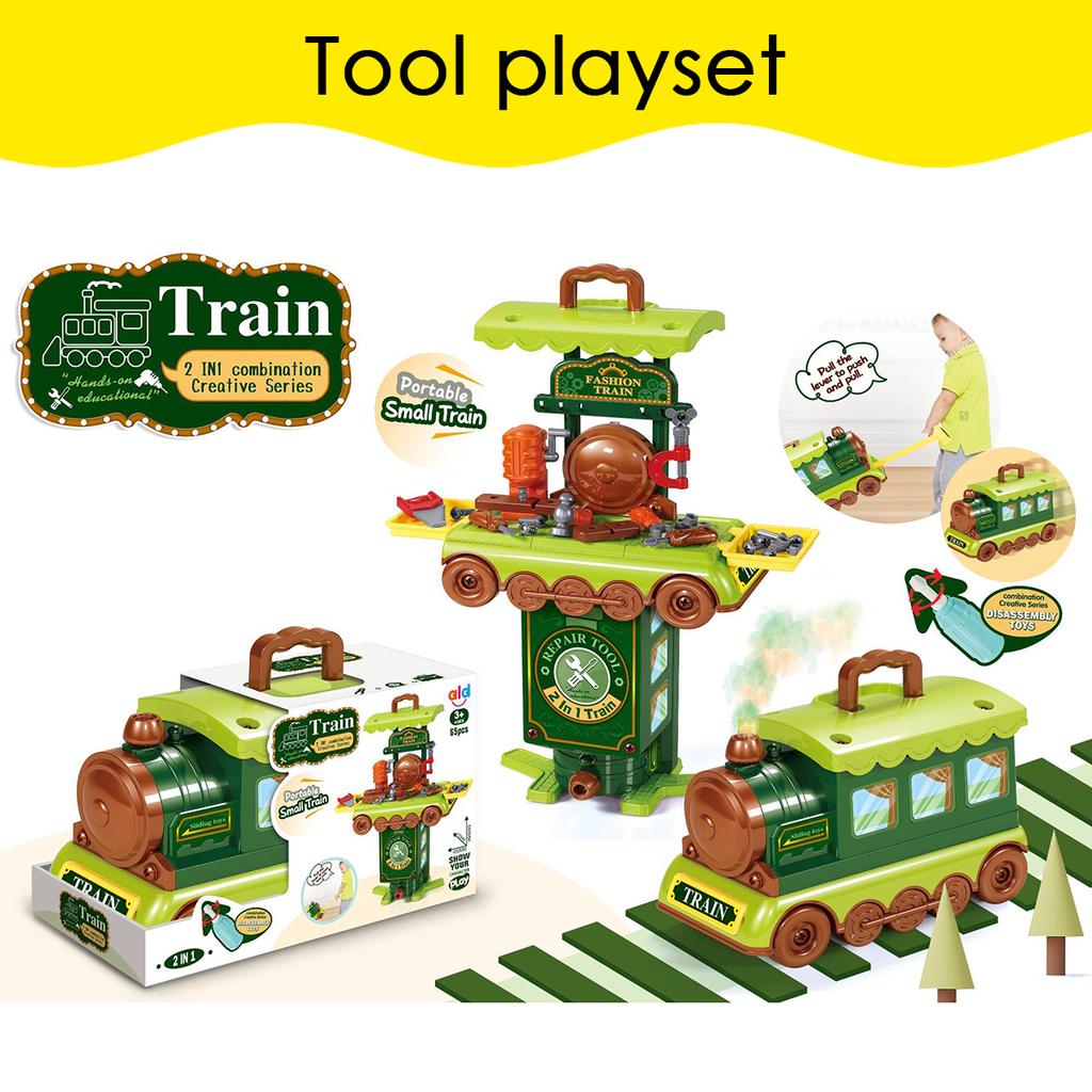 Buy 2 In 1 simulation train kitchen home cooking food toy set for boys ...