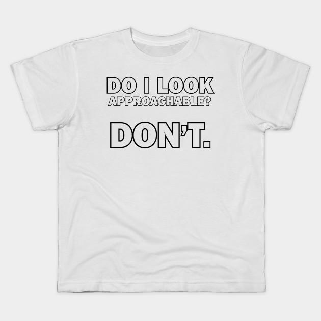 Buy Children Cartoon Do I Look Approachable Print Funny Game T Shirt ...