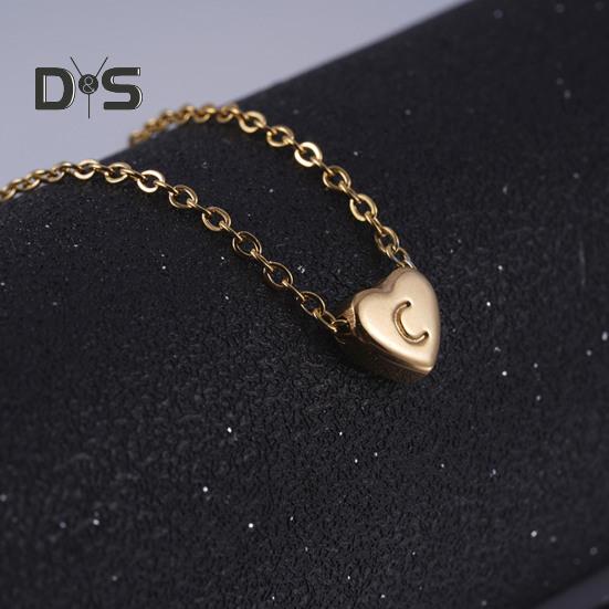 Buy Women Necklace Heart Letter O Chain Simple Electroplated Exquisite ...