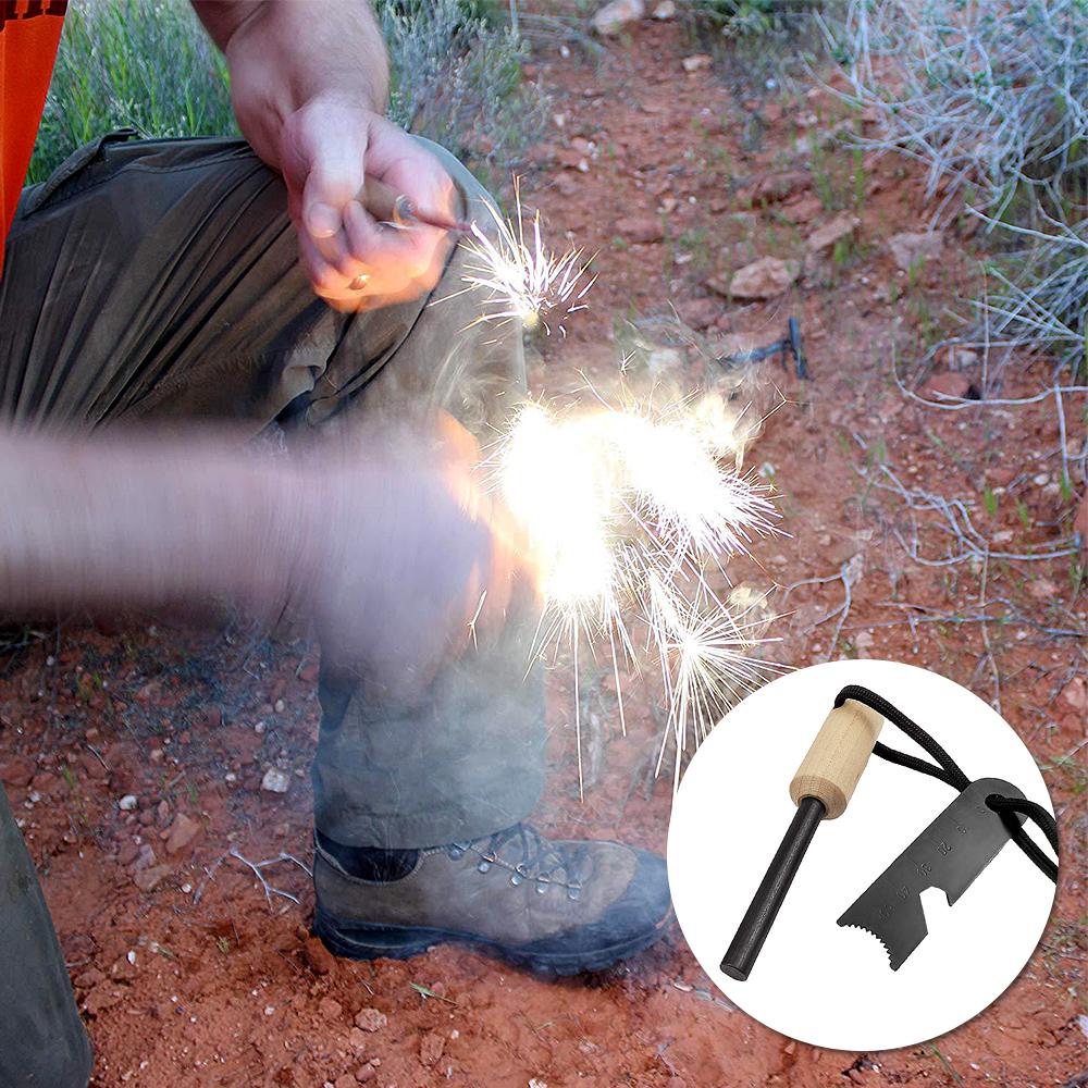 Outdoor Flint Fire Tool Set Fire Blowpipe Whistle Emergency Tools for ...