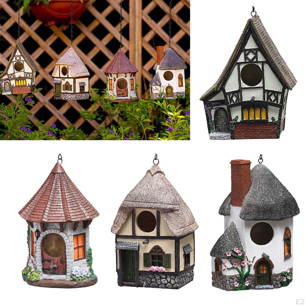 Buy Hand Painted Bird House Nesting Cottages Nest Hanging for Tree ...