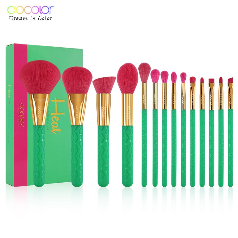 Buy Docolor 14Pcs Professional Makeup Brushes Set Powder Foundation ...