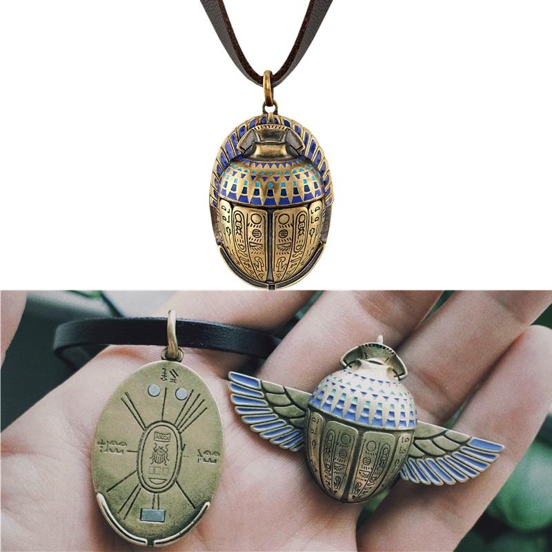Buy Superhero Marc Spector Cosplay Egyptian Scarab Compass Necklace ...