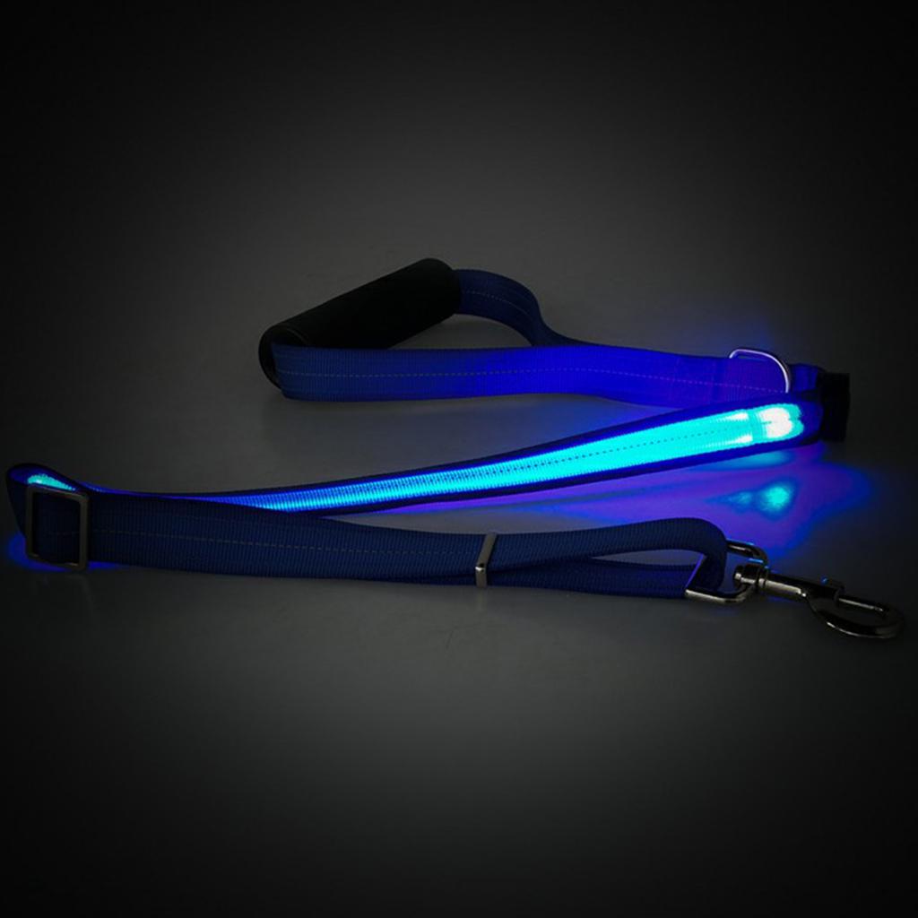 LED Luminous Dog Belt Durable Traction Rope for Outdoor Pet Walking Red ...