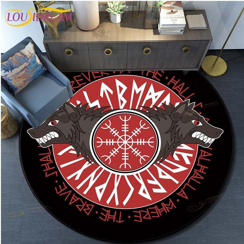 Satın alın The Vikings Pattern Area Rug Round Floor Mat Living Room ...