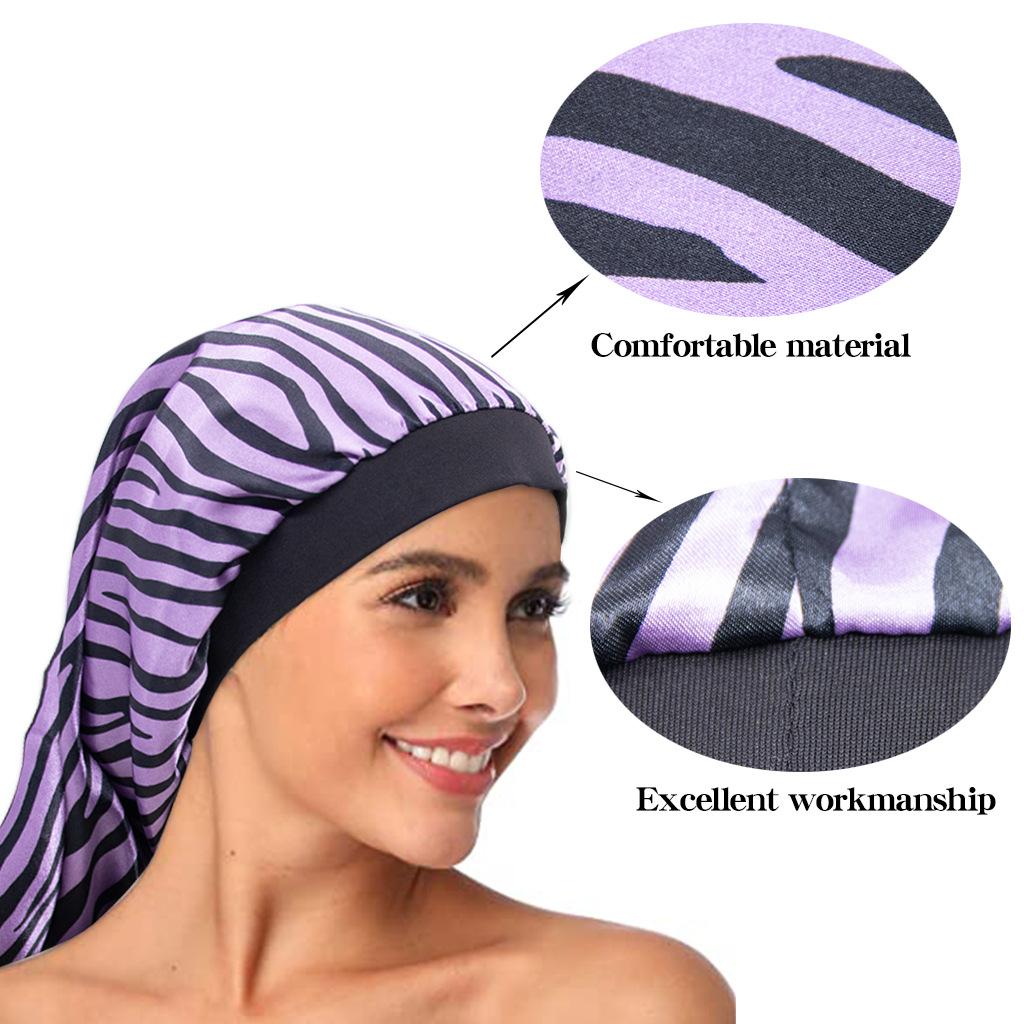 Buy Women High Elastic Nightcap Satin Bonnet Night Sleep Cap Sleeping ...