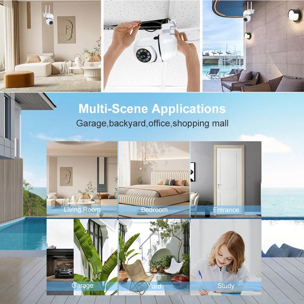Buy 2024 New Wifi Camera 3MP IP Outdoor 4x Digital Zoom Wireless ...