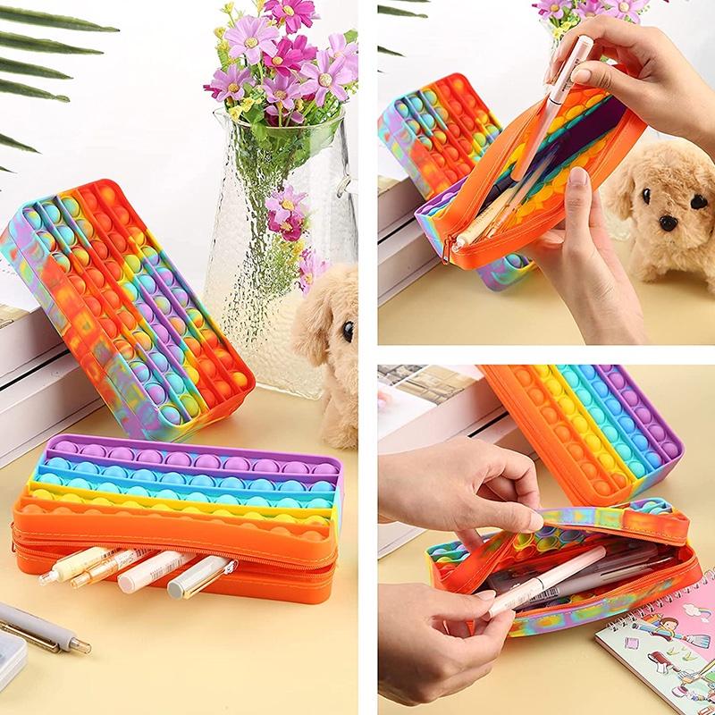 Buy Pencil Pen Case Pop Bubble Silicon Pencil Box Marker Pen Case ...