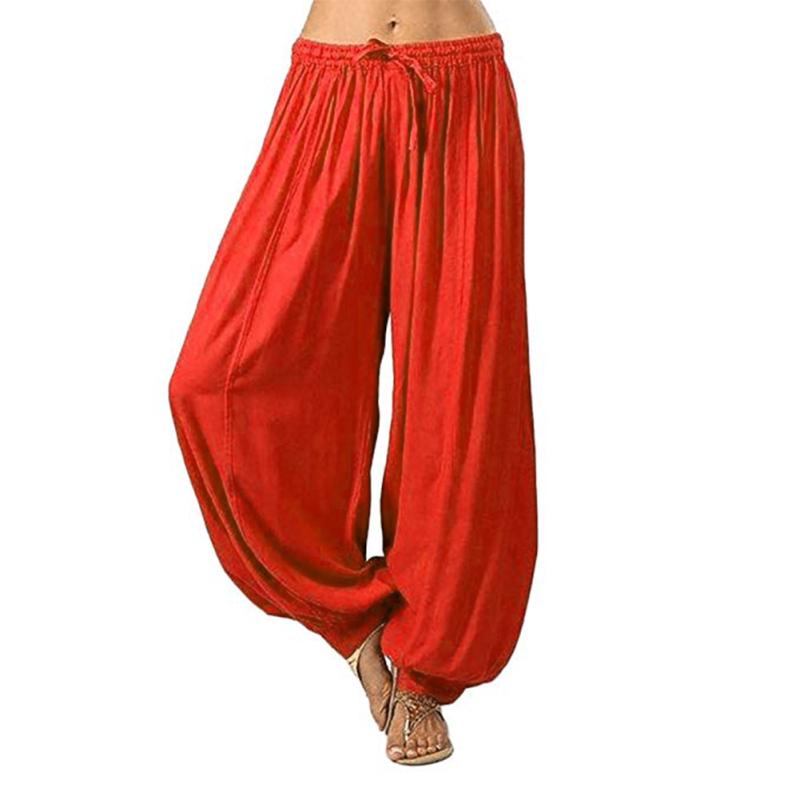 Buy Irregular Solid Color Loose Pantalettes Pants for Yoga National ...