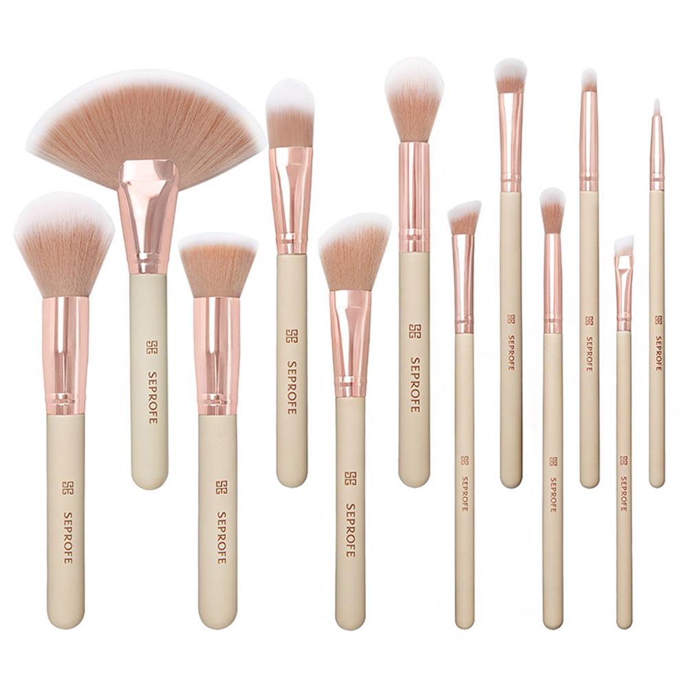 Buy 12 Piece Makeup Brush Set with Wooden Handle Eye Shadow Blush ...