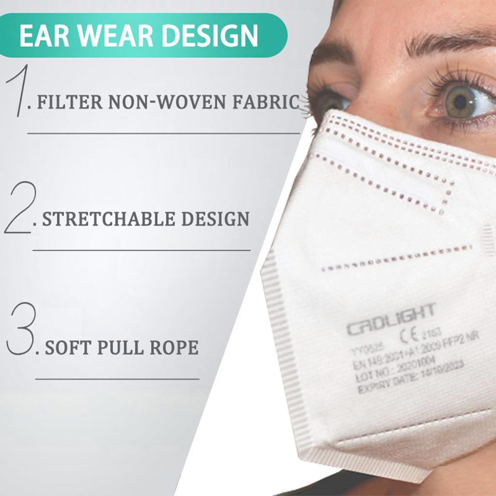 Buy 25pcs FFP2 Respirator Outdoor Mask Ergonomic Three-dimensional ...