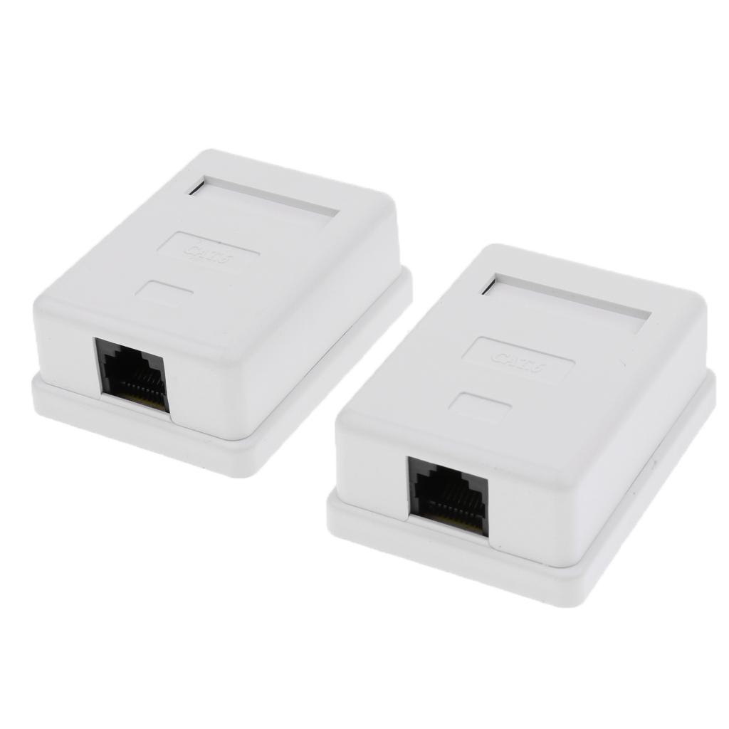Buy 2x Cat6 Single Port Surface Mount Outlet Box RJ45 Face Plate ...