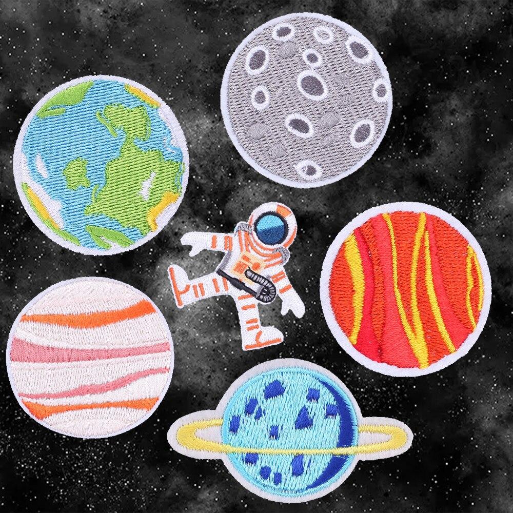 Buy Different Style Iron-On Universe Astronaut Planet Patch Stickers ...